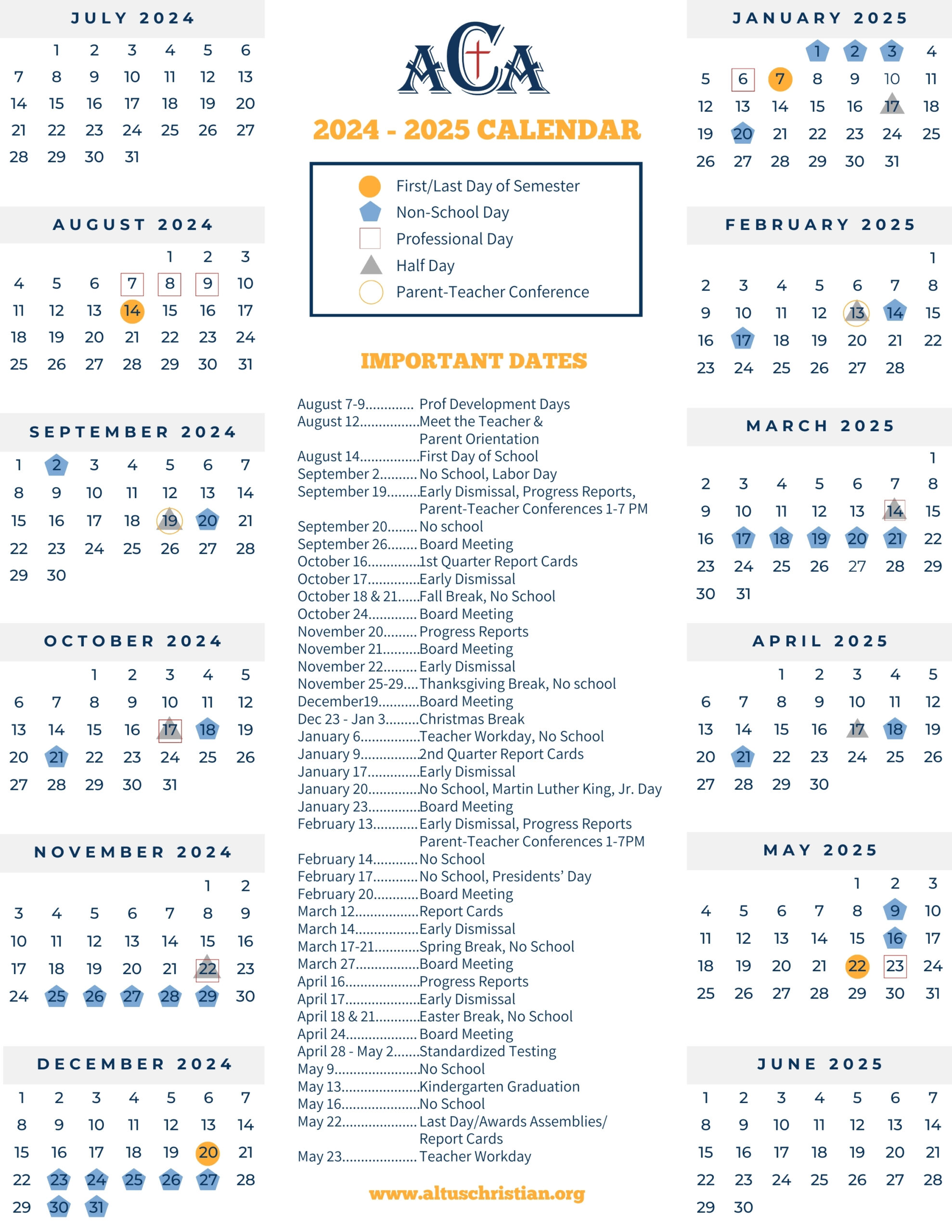 Calendar – ALTUS CHRISTIAN ACADEMY